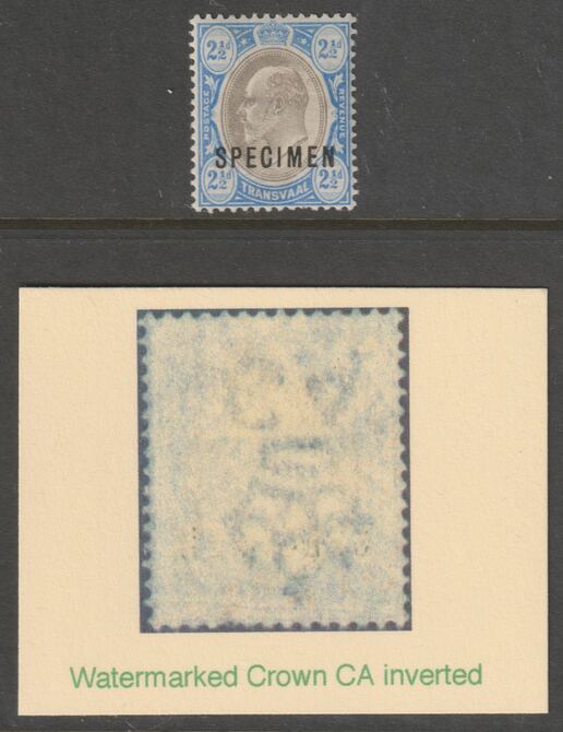 TRANSVAAL 1902 KE7 2.5d overprinted SPECIMEN fine with gum with INVERT ...